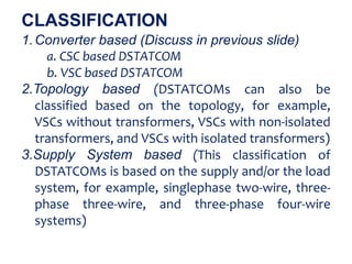 POWER QUALITY IMPROVEMENT BY DSTATCOM | PPTX