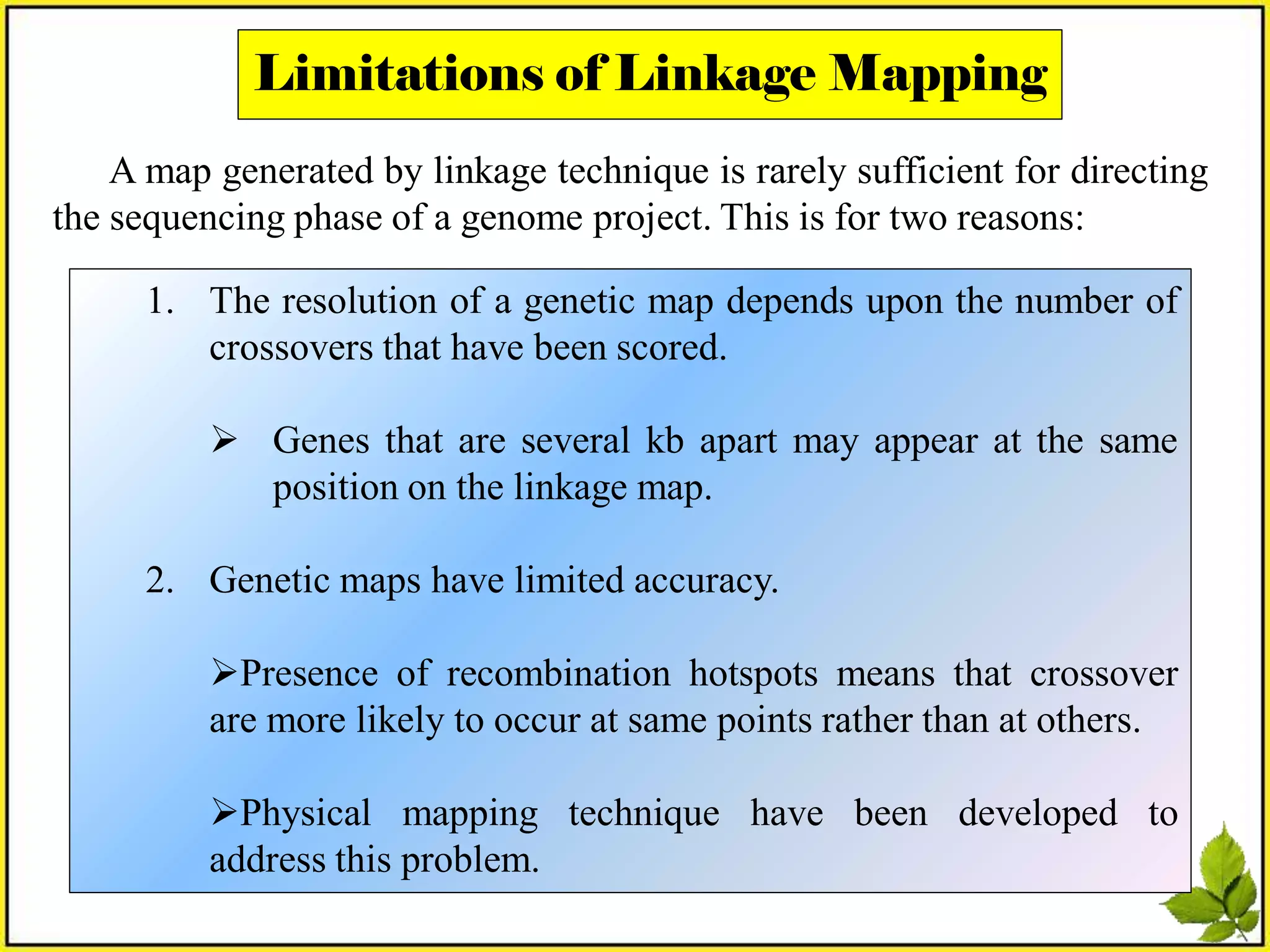 Gene Mapping Methods:Linkage Maps & Mapping with Molecular Markers | PDF