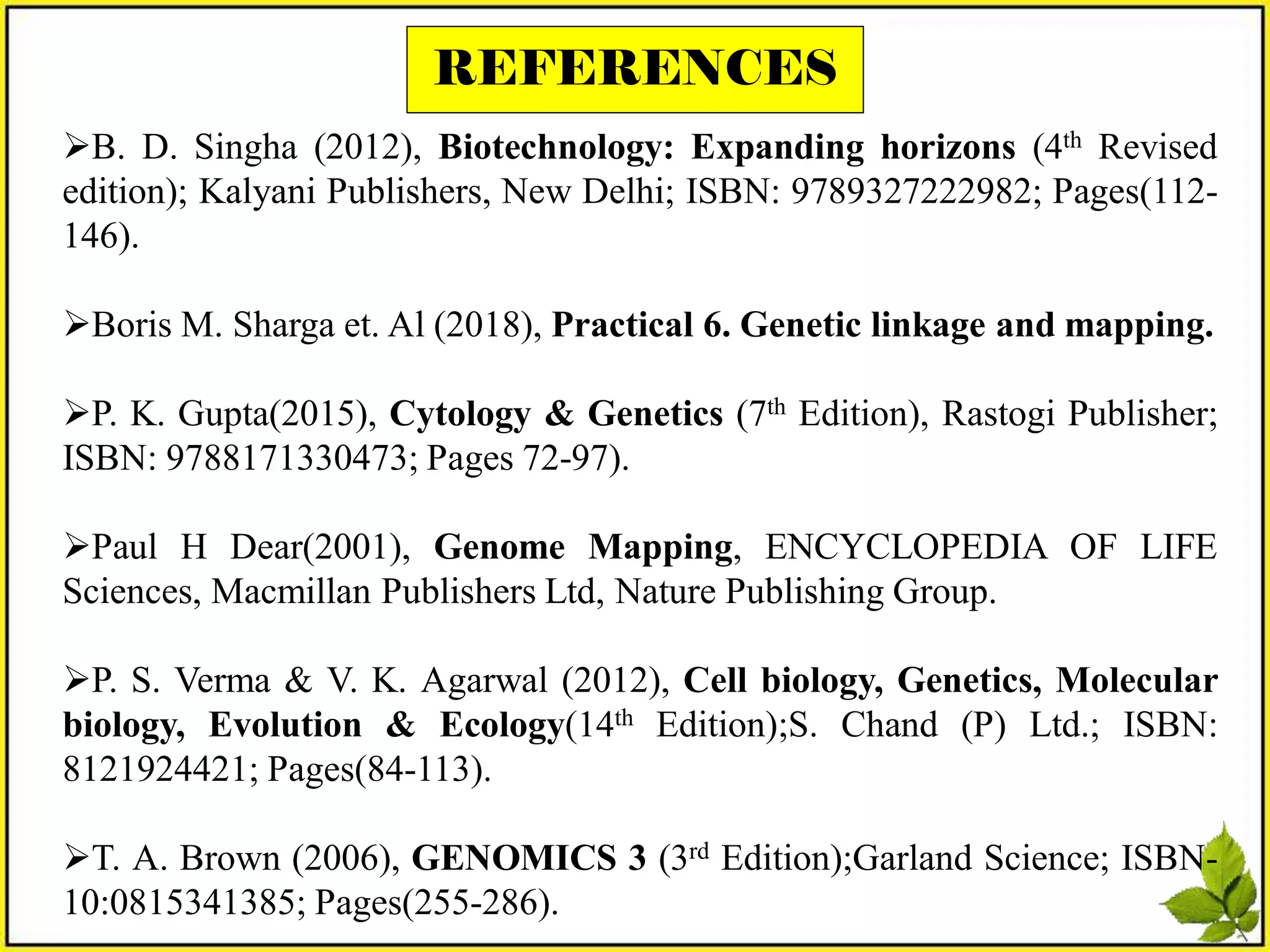 Gene Mapping Methods:Linkage Maps & Mapping with Molecular Markers | PDF