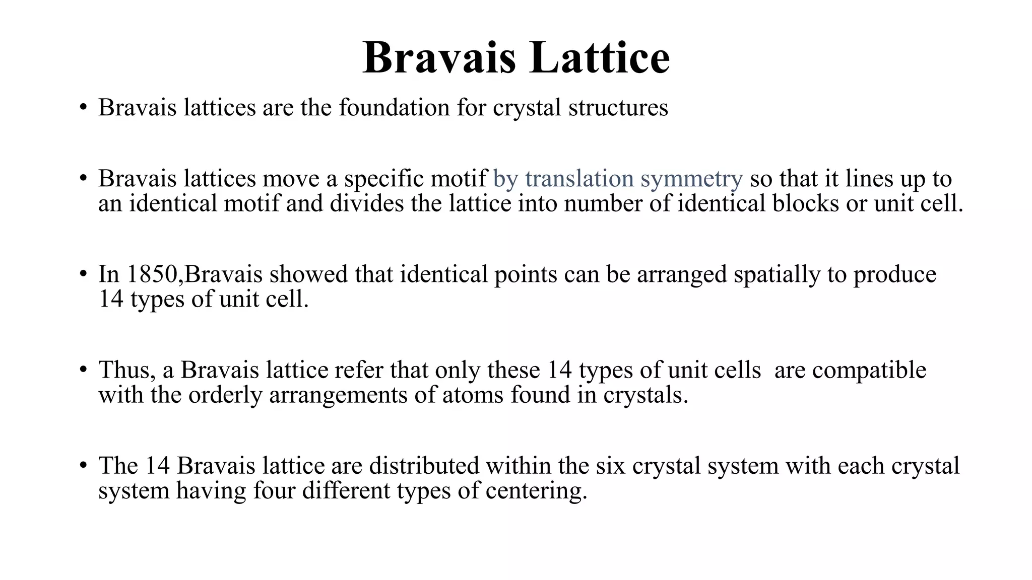 Bravais Lattice | PPTX