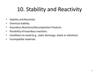 Material Safety Data Sheet A Guidelines for Chemical Study | PPTX