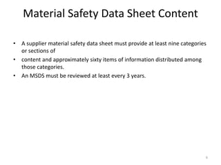 Material Safety Data Sheet A Guidelines for Chemical Study | PPT