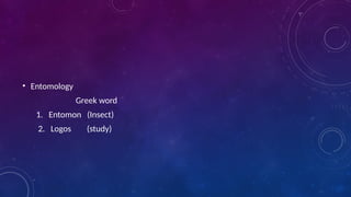 Introduction to entomology.Classification of insects and their ...