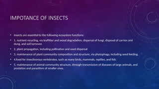 Introduction to entomology.Classification of insects and their ...