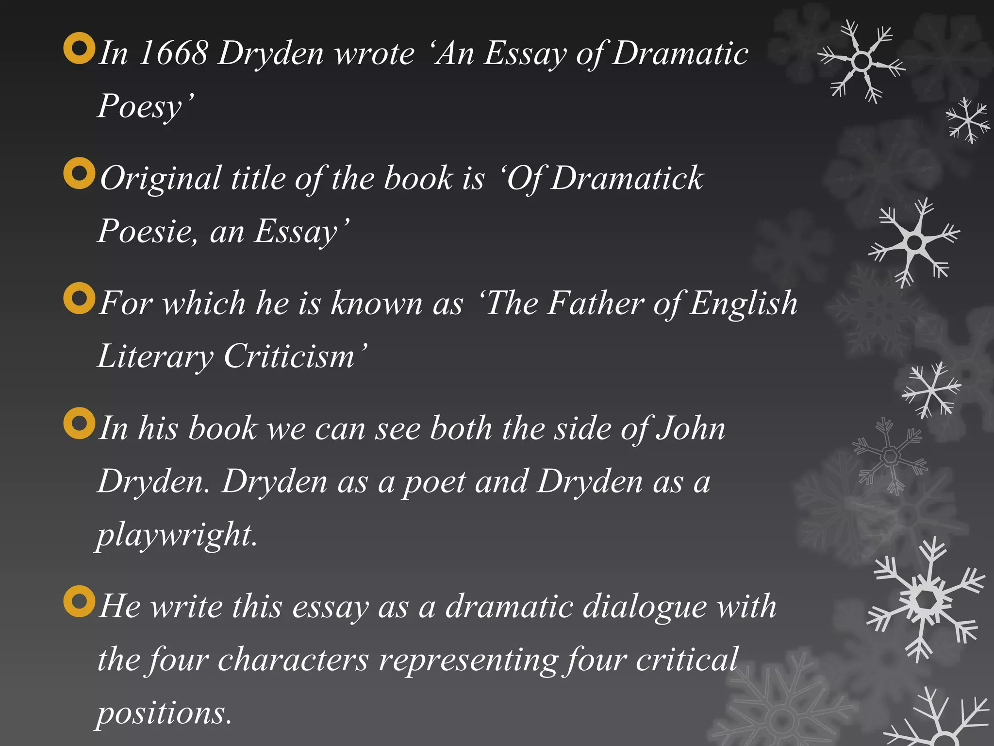 John Dryden as a critic | PPTX