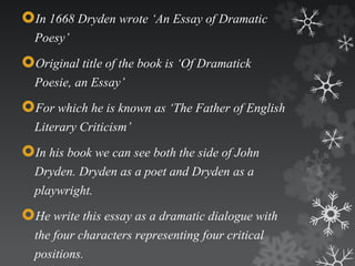 John Dryden as a critic | PPTX