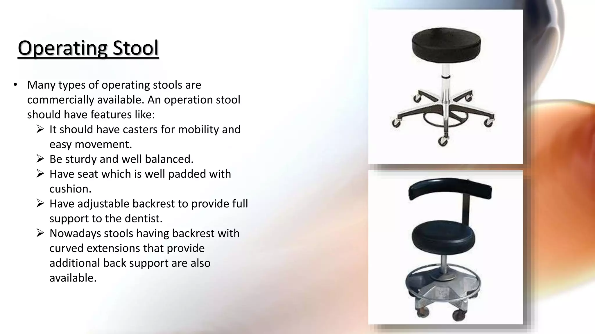 Dental chair, patient and operator position | PPTX