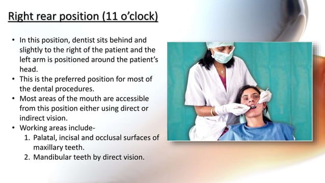 Dental chair, patient and operator position | PPTX | Dental Health ...
