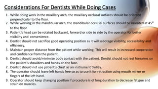 Dental chair, patient and operator position | PPTX