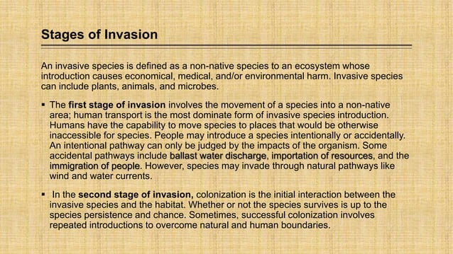 BIOINVASION INVASIVE SPECIES, NATIVE SPECIES, EXOTIC SPECIES | PPTX