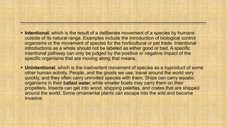 BIOINVASION INVASIVE SPECIES, NATIVE SPECIES, EXOTIC SPECIES | PPTX