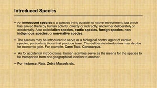 BIOINVASION INVASIVE SPECIES, NATIVE SPECIES, EXOTIC SPECIES | PPTX