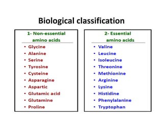 STRUCTURE OF PROTEIN AND ESSENTIAL & NON-ESSENTIAL AMINO ACIDS. | PPTX