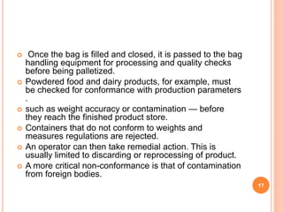 Quality control of packaging Material and filling Equipment | PPTX