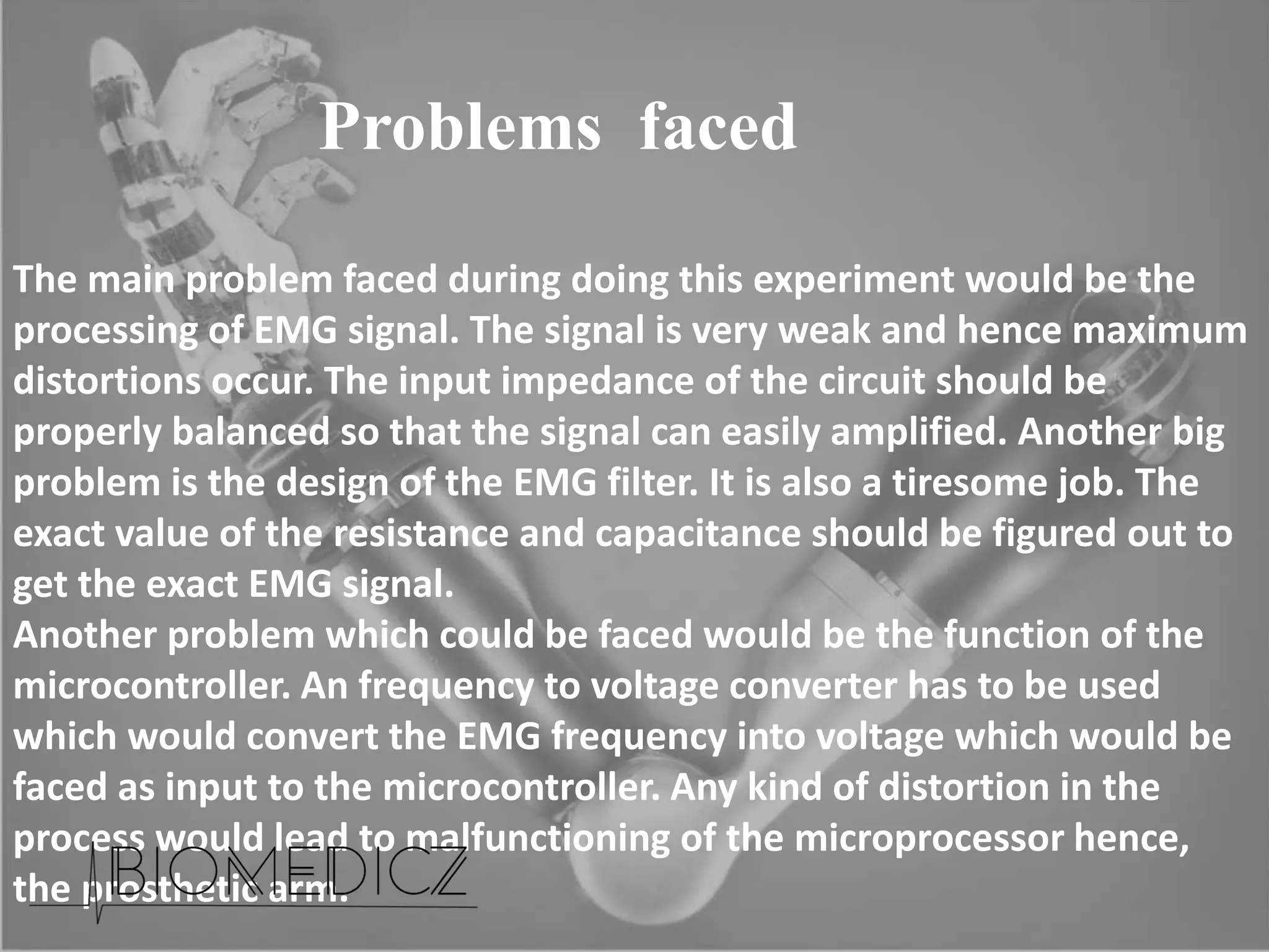Bionic Arm Using EMG Processing | PPTX
