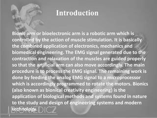 Bionic Arm Using EMG Processing | PPTX
