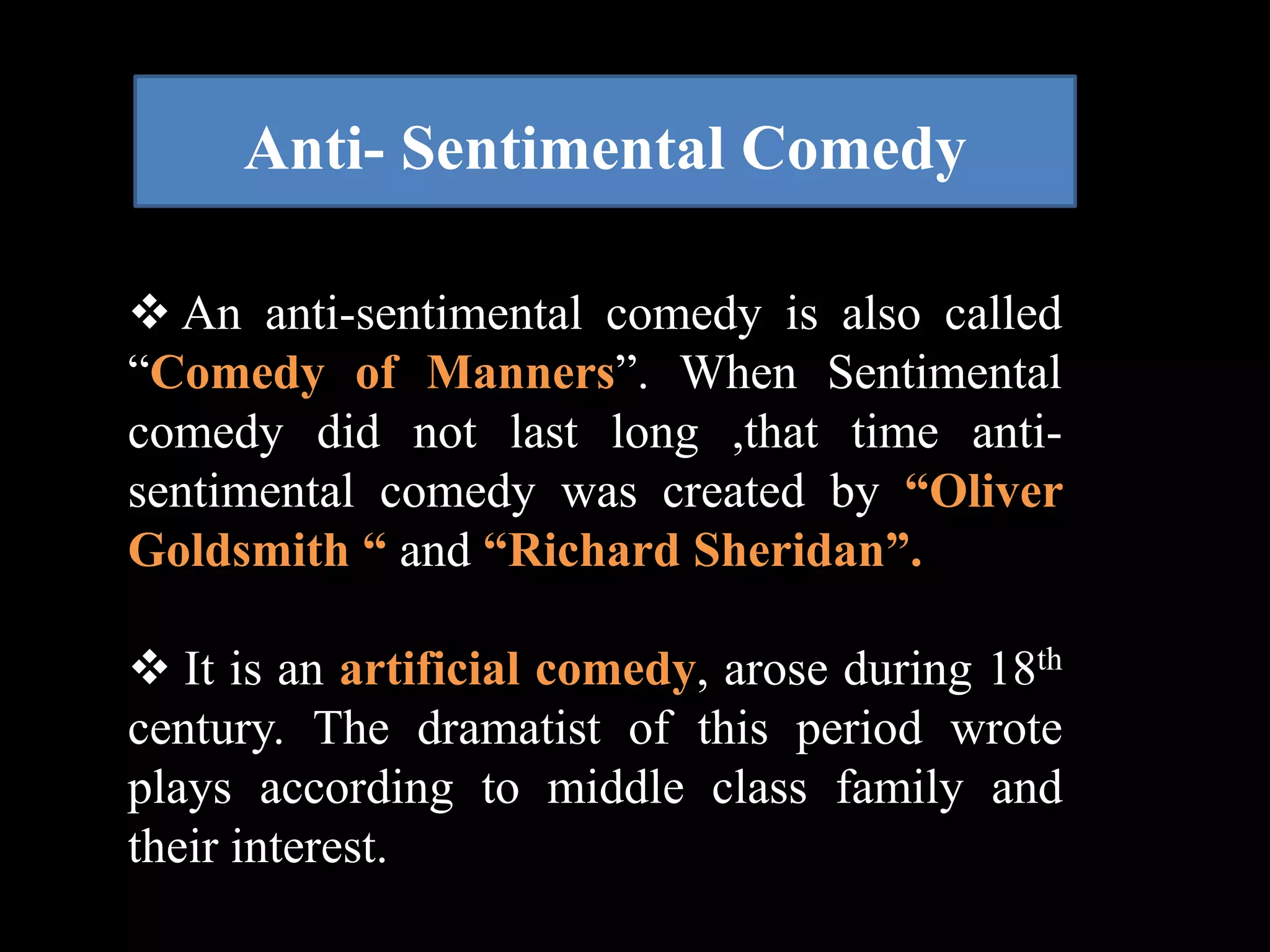 Anti-sentimental comedy | PPT