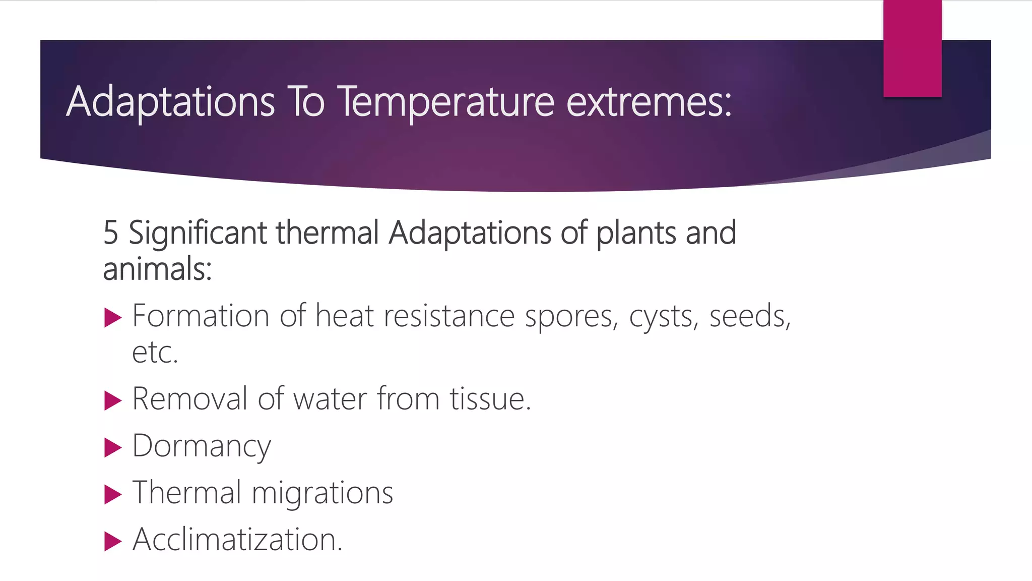 Adaptation to temperature extremes | PPTX
