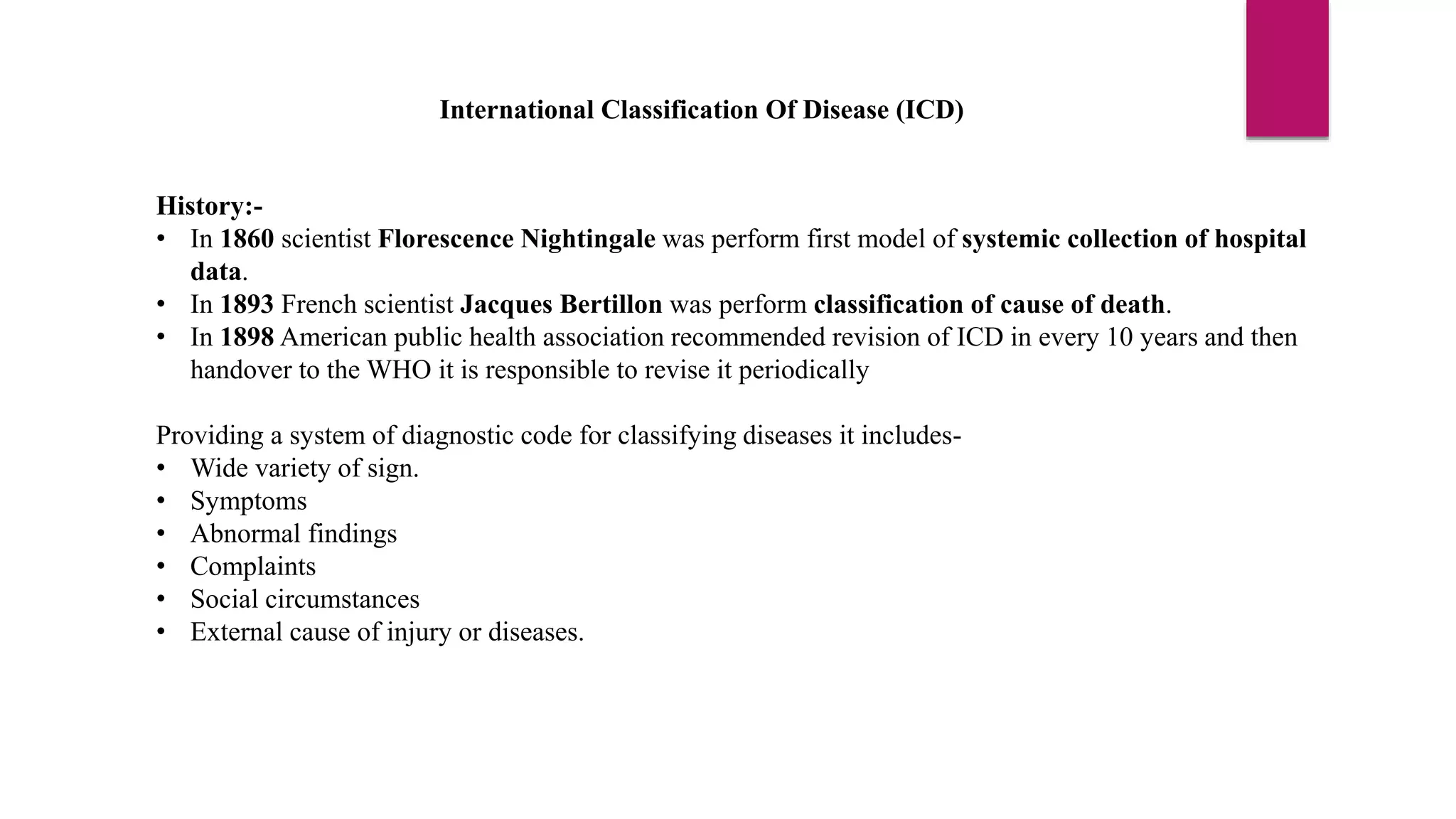 International Classification of Disease | PPTX