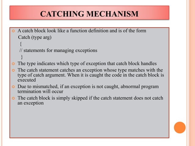 Exception Handling In C Pptx Programming Languages Computing
