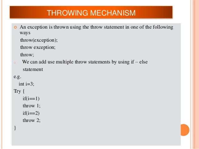 Exception Handling in C++