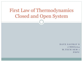 first law of thermodynamics | PPT