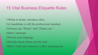 business etiquette | PPT