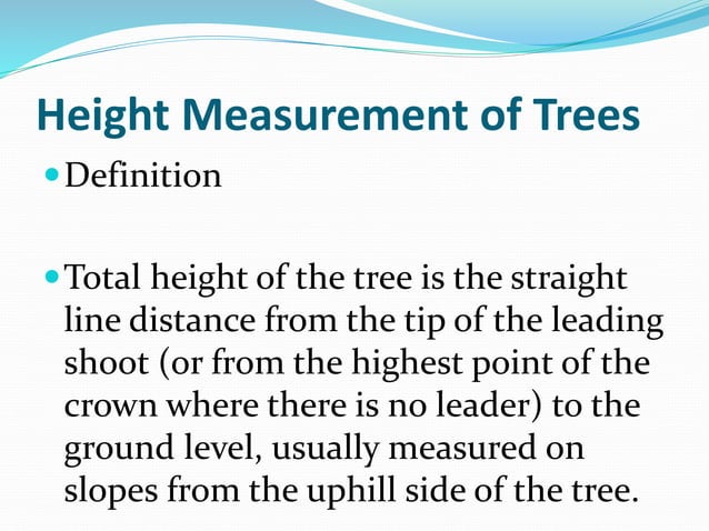 Height measurement of tree.. forest mensration | PPTX