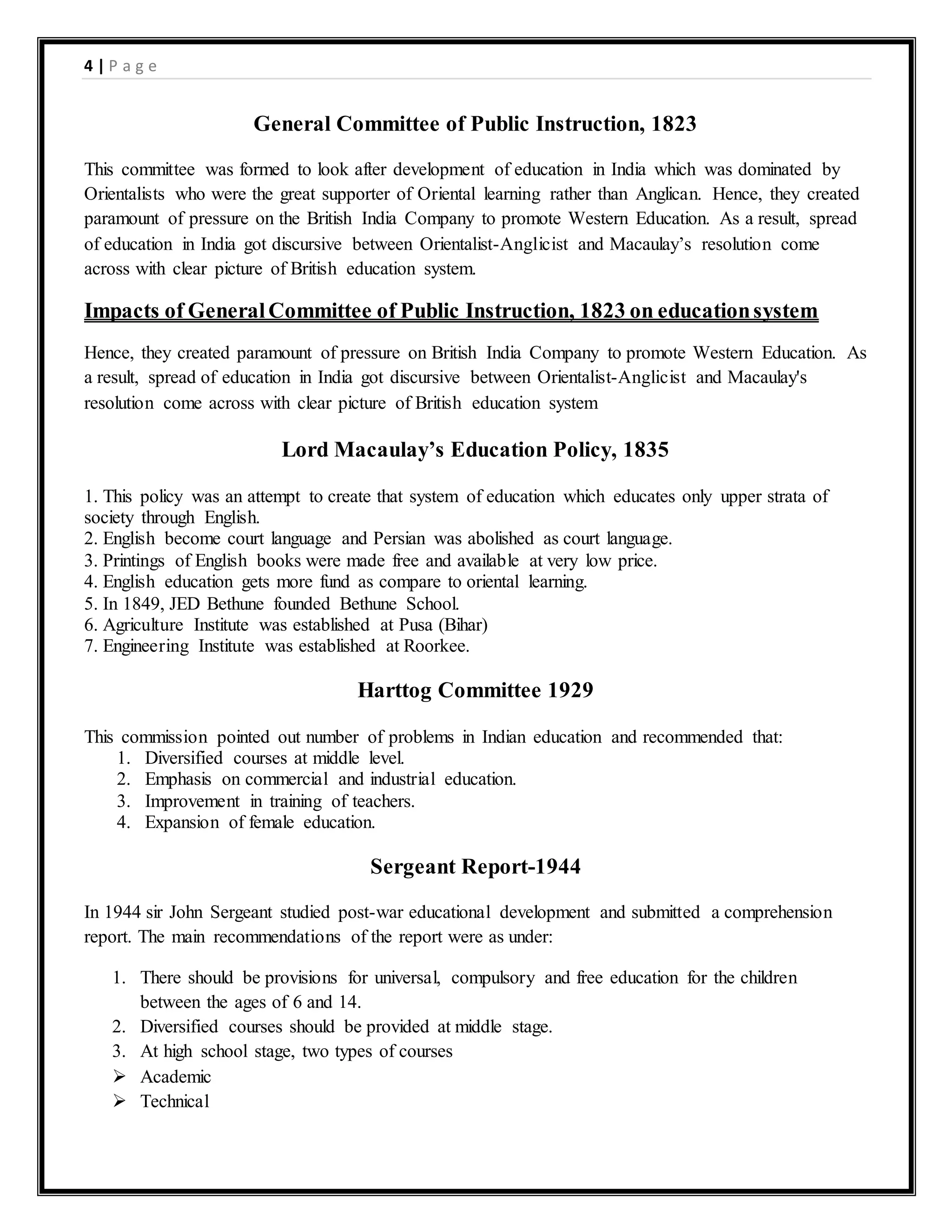 Education policies during british time, Deobund, aligarh, Nadva ...