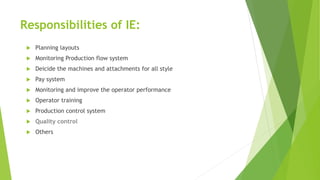 Roll of IE in Garments in Bangladesh | PPTX