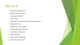 Roll of IE in Garments in Bangladesh | PPTX