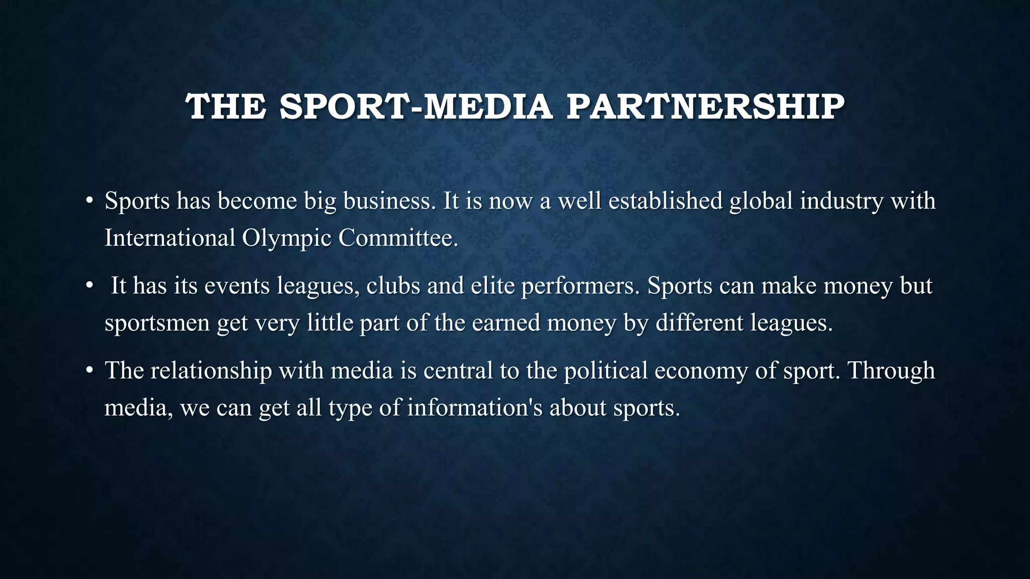 Roll of media in sport | PPTX