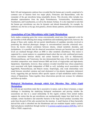 Role of Gut Microbiota in Lipid Metabolism | PDF