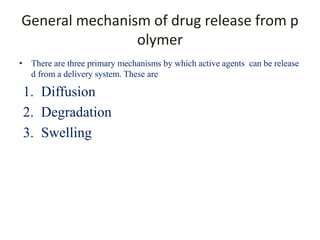 Roll of polymer in sustained release drug delivery | PPTX