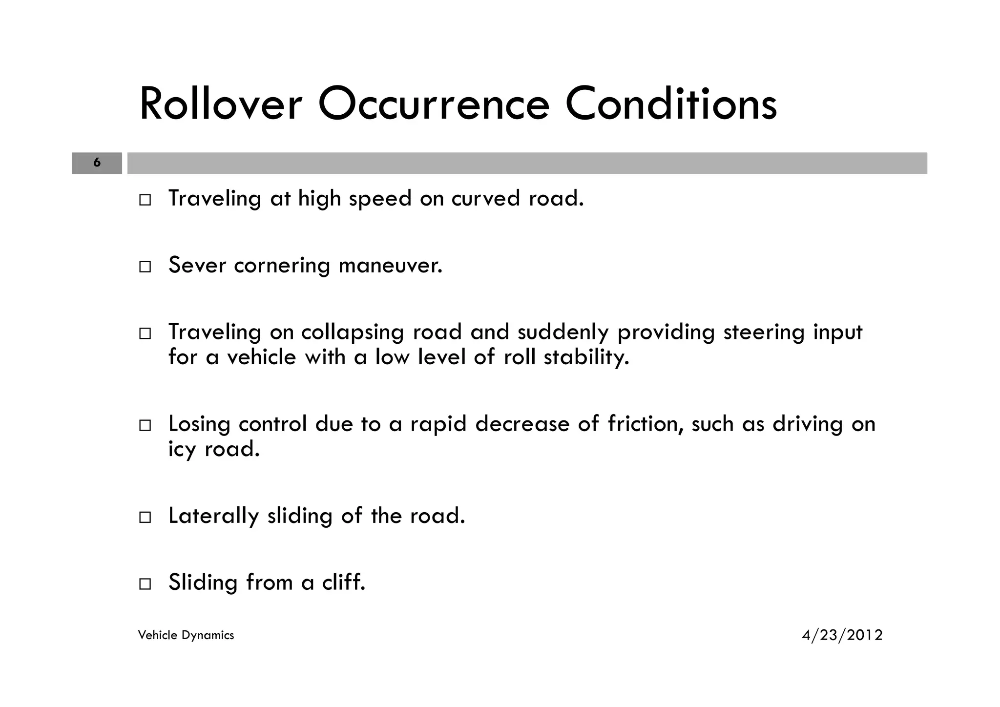 VEHICLE ROLLOVER ANALYSIS | PDF