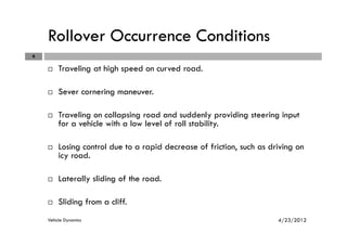 VEHICLE ROLLOVER ANALYSIS | PDF