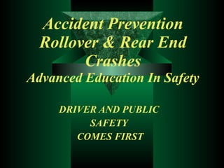 Roll Over Power Point Advanced Edu Safety Gew 6 10 09 | PPT