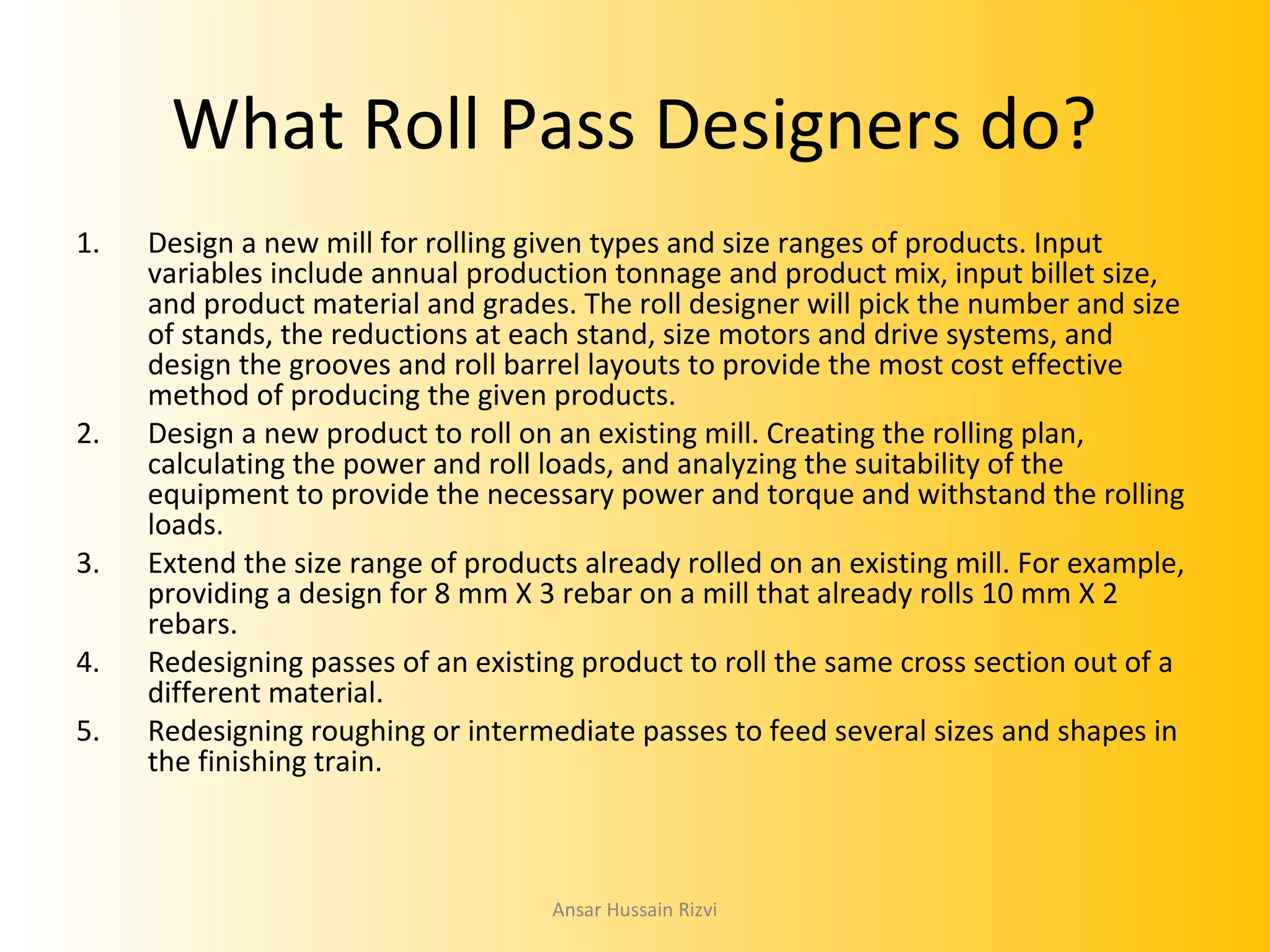 Roll pass design - Definitions | PPT