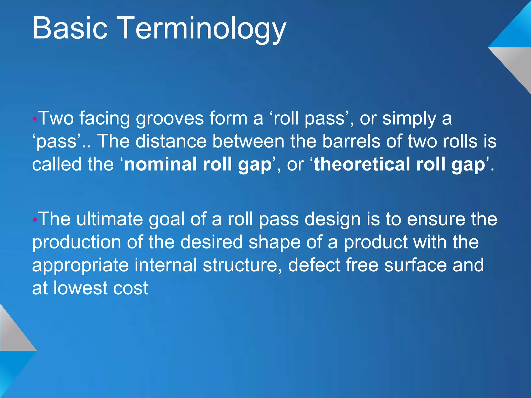 Roll pass design in continuous bar mills | PDF