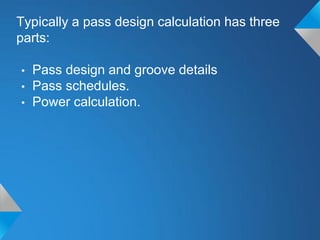 Roll pass design in continuous bar mills | PDF