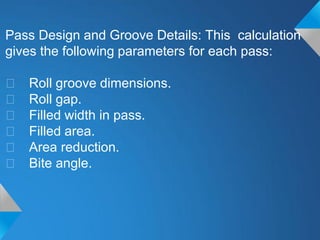 Roll pass design in continuous bar mills | PDF