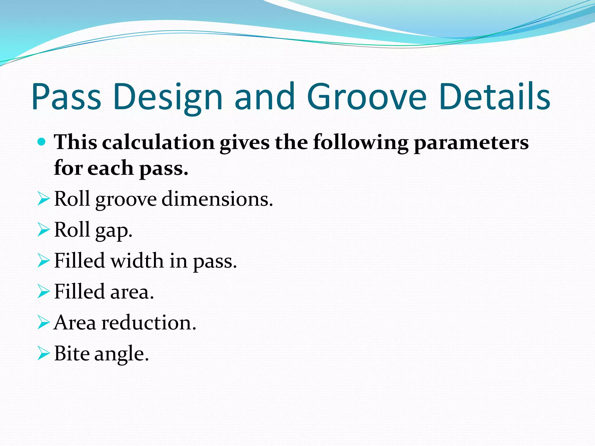 Roll pass design in continuous bar mills | PDF