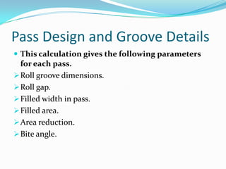 Roll pass design in continuous bar mills | PDF