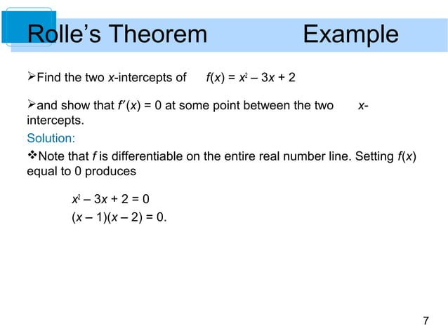 Roll's theorem | PPT