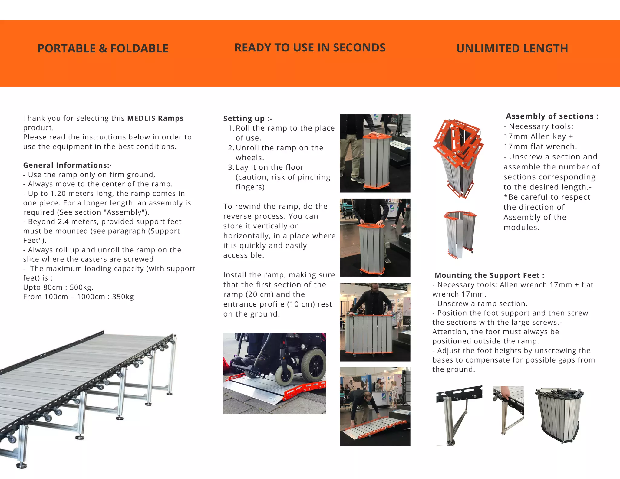 Portable Roll Up Wheelchair Ramp User Manual | PPT