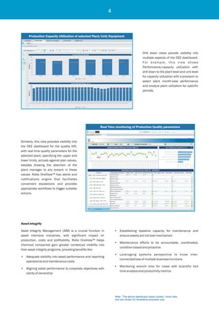 Rolta OneView 6.0 for Chemicals - Driving Operational Excellence | PDF