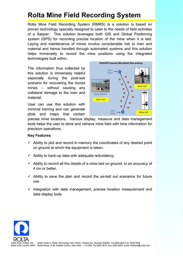 Rolta Mine Field Recording System | PDF
