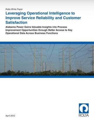 Leveraging Operational Intelligence to Improve Service Reliability and Customer Satisfaction ...