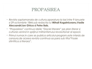 Rolul literaturii in perioada pasoptista | PPT