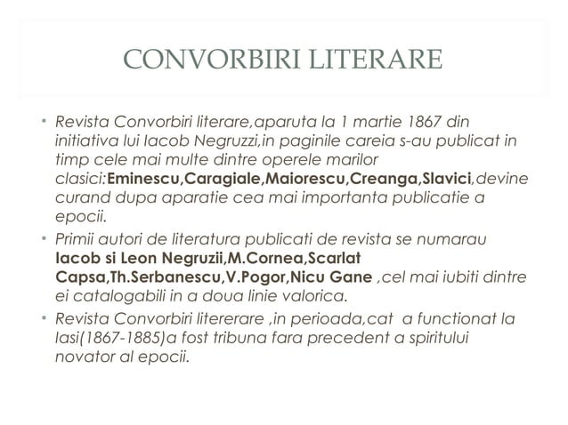 Rolul literaturii in perioada pasoptista | PPT